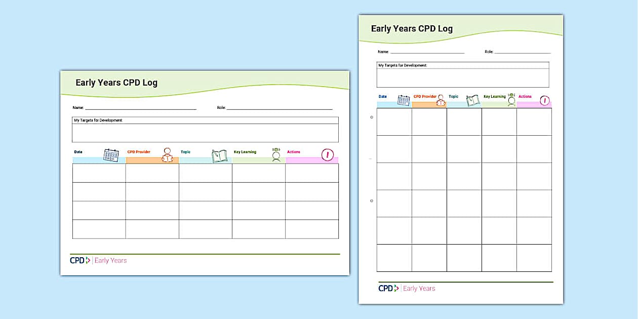 CPD Early Years Inspection Log - Twinkl Educational Resource