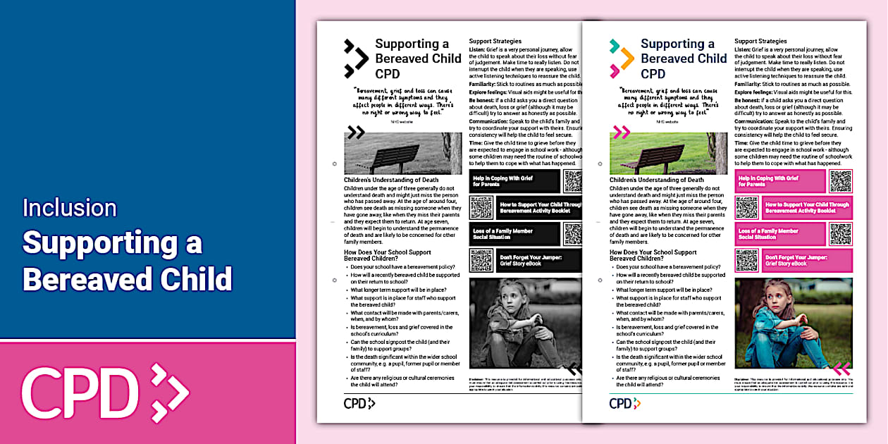 Supporting a Bereaved Child CPD (teacher made) - Twinkl