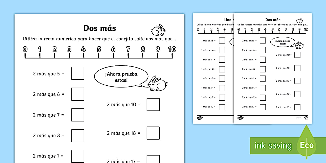 Ficha de actividad: Uno más o uno menos - Twinkl