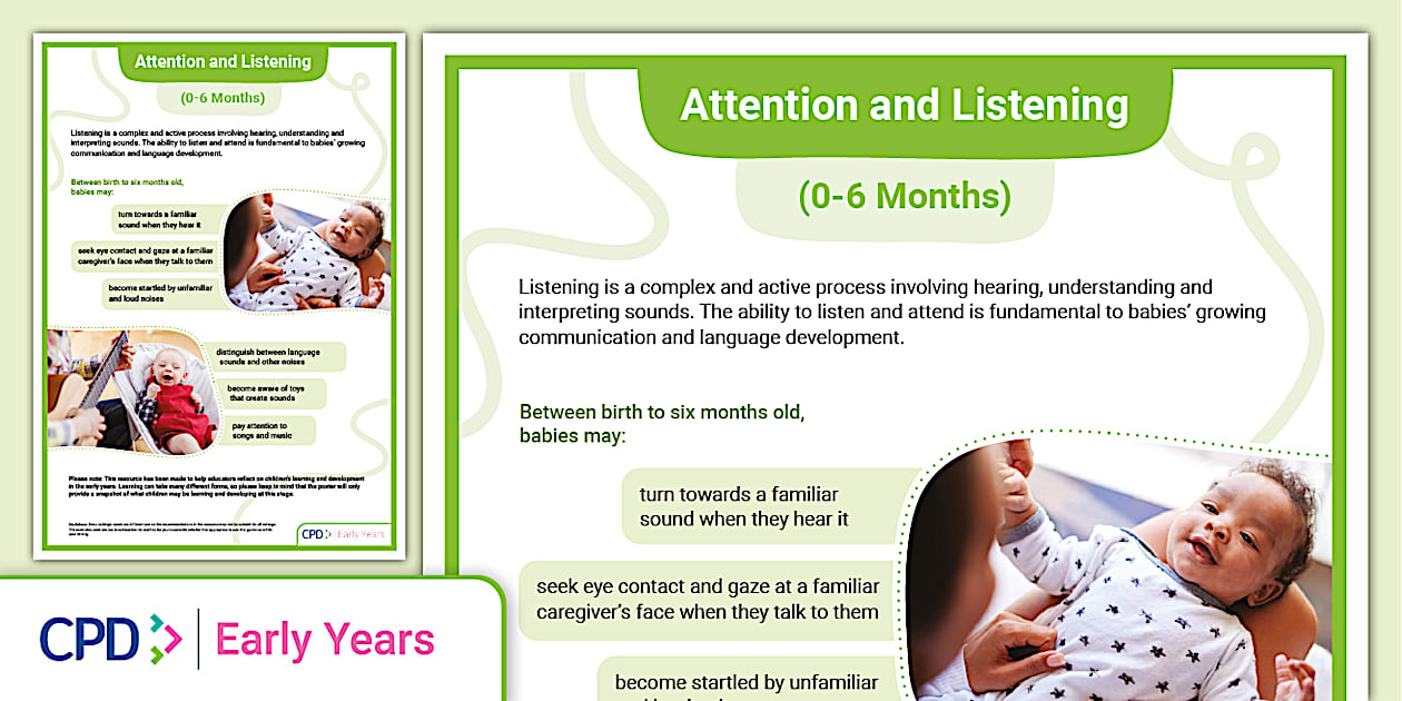 Attention and Listening (0-6 Months) | EYFS CPD | Twinkl