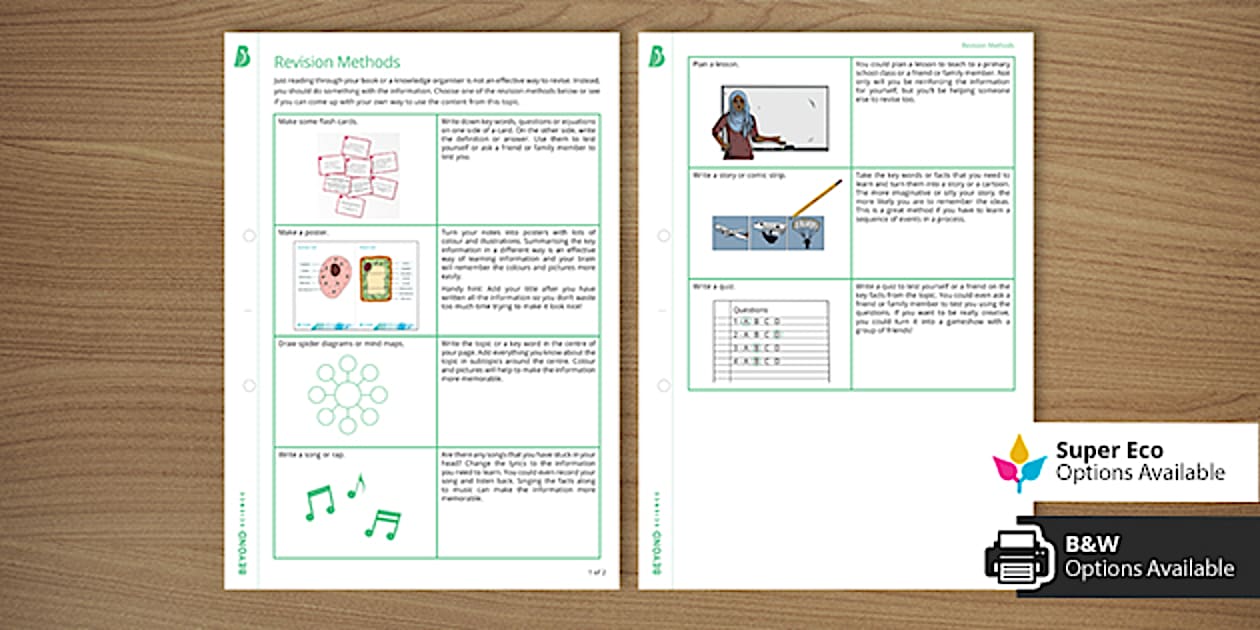 Revision Methods Guide | Secondary Science | Beyond - Twinkl