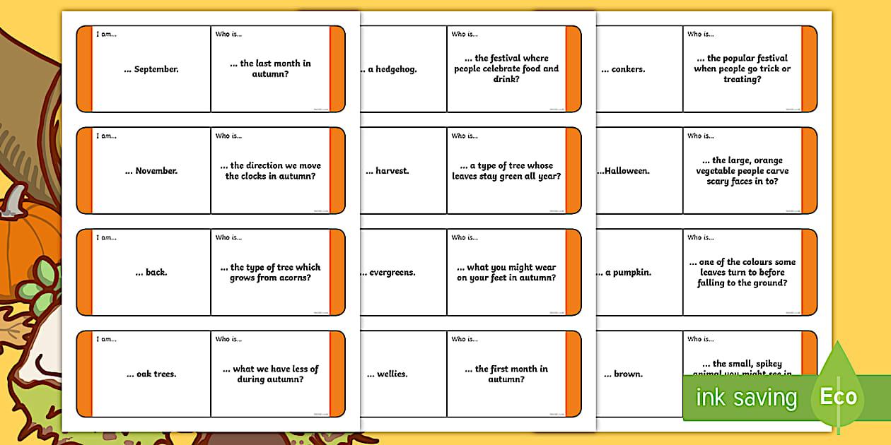 Autumn Loop Cards (teacher made) - Twinkl