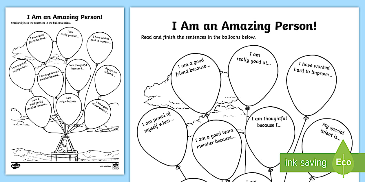 Printable Why Am I Amazing Activity for Kids | Twinkl USA