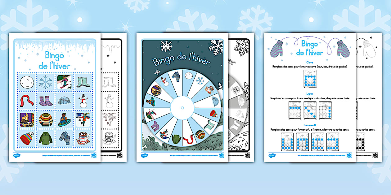 Jeu de bingo de l'hiver (Teacher-Made) - Twinkl
