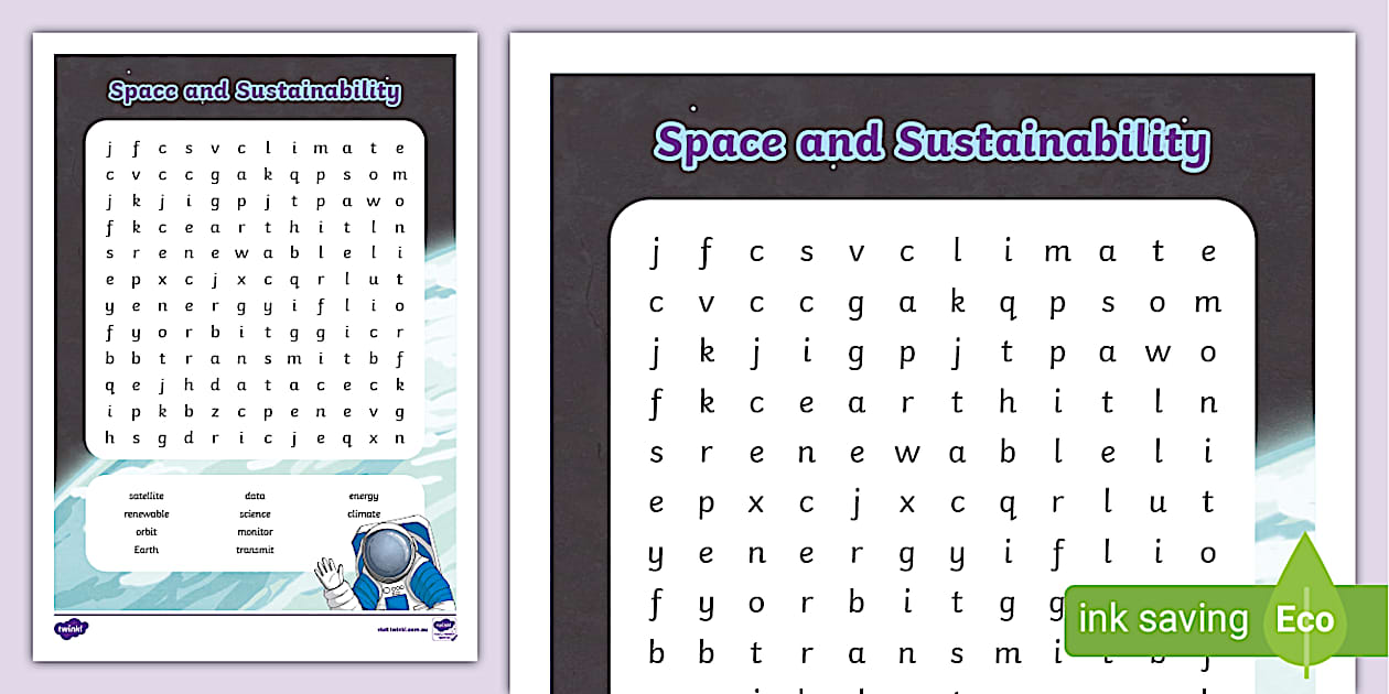 Space and Sustainability Word Search