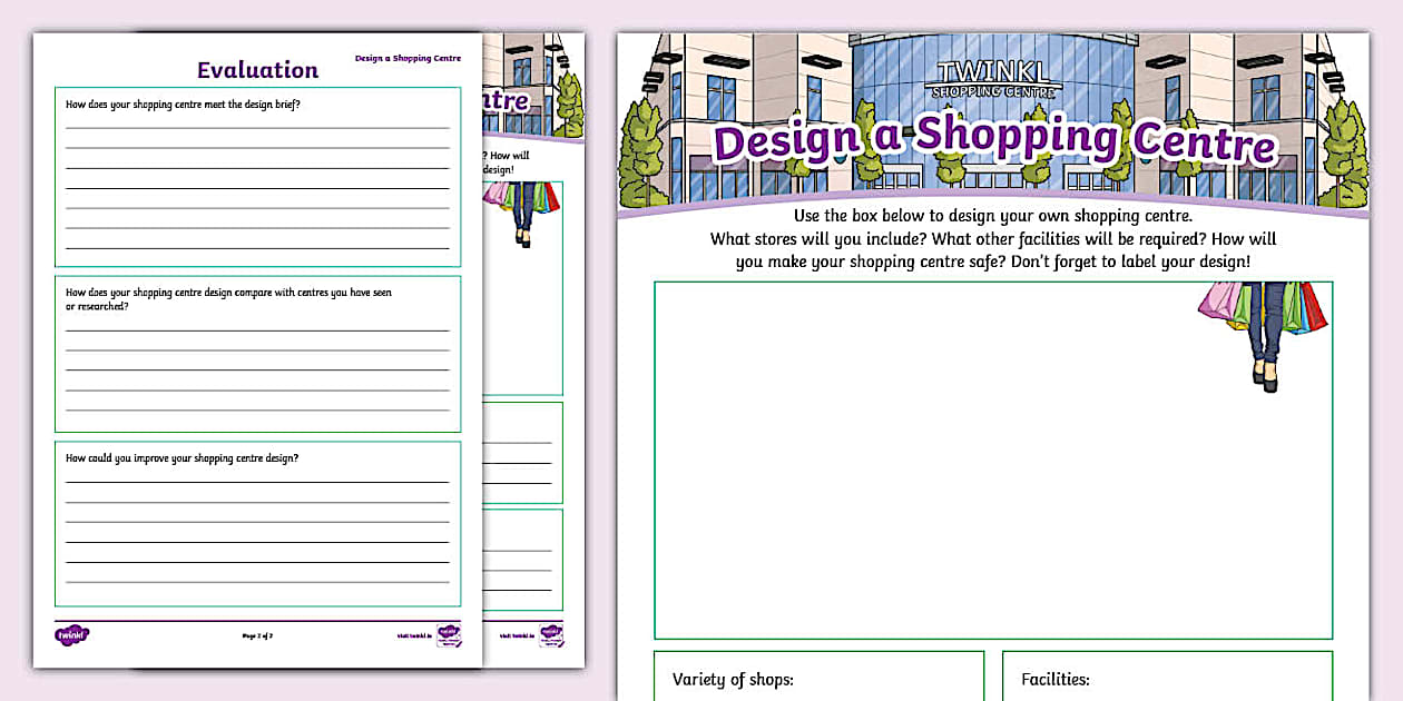 Design a Shopping Centre Worksheet