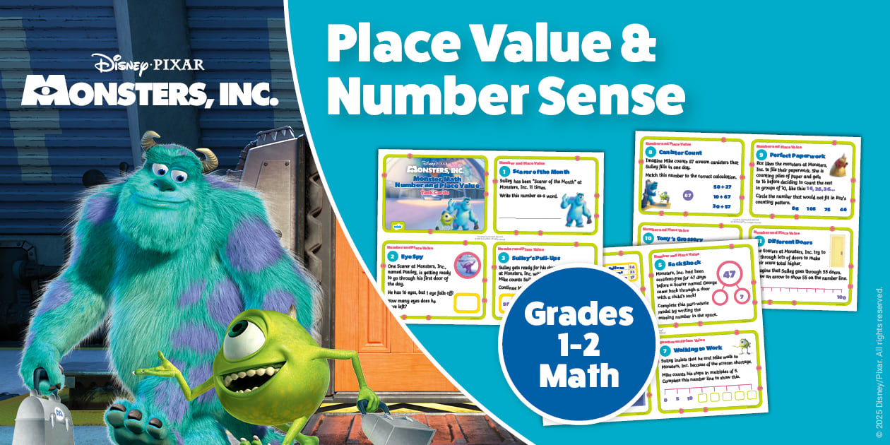Monsters, Inc.: Place Value and Number Sense Task Cards