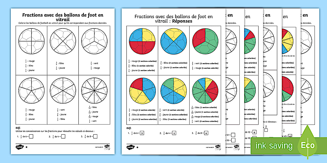 Feuilles d'activités différenciées : Les fractions