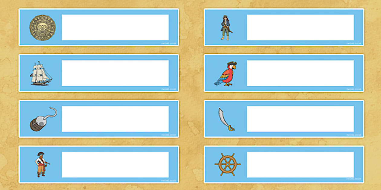Pirate Themed Gratnells Tray Labels (teacher made) - Twinkl