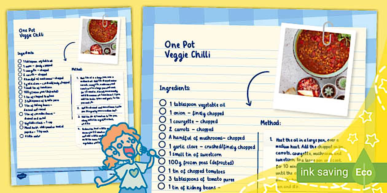 One Pot Veggie Chilli (teacher made) - Twinkl