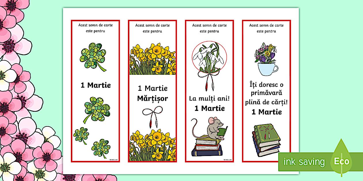 1 Martie Semne de carte editabile
