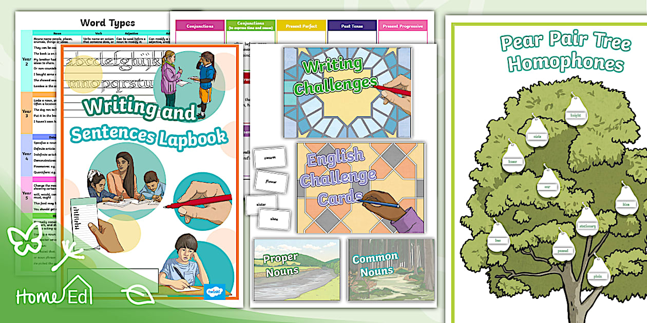 KS2 Writing and Sentences Lapbook (teacher made) - Twinkl