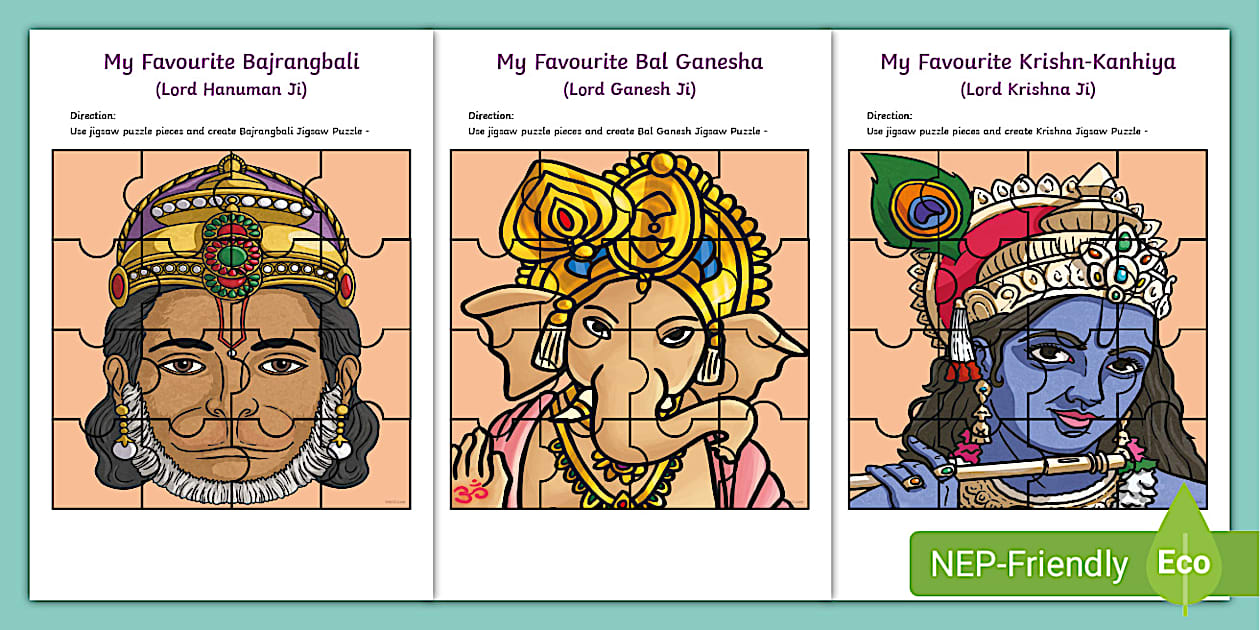 My Favourite Indian Mythology Jigsaw Puzzle (teacher made)