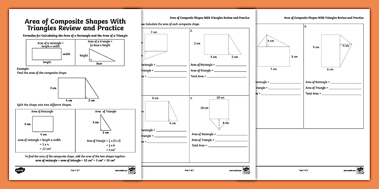 Area of Composite Shapes With Triangles Review and Practice