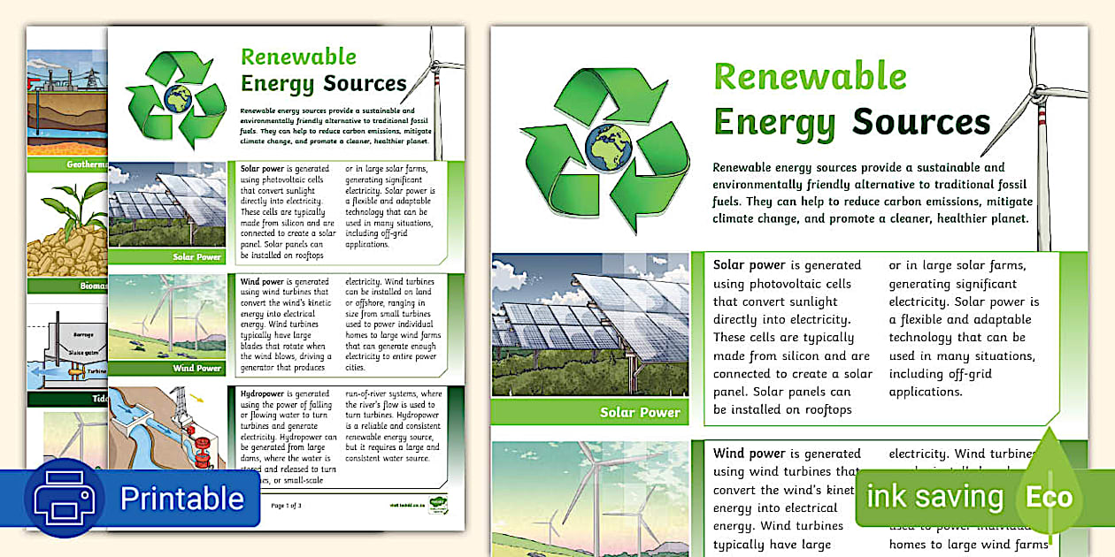 Geography Renewable Energy I Resource I Twinkl ZA - Twinkl