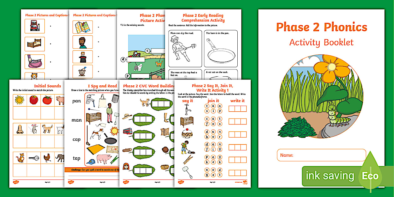 Editable EYFS Phase 2 Phonics Activity Booklet - Twinkl