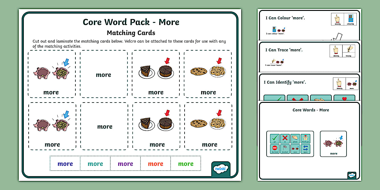 Core Word Pack - More (Teacher-Made) - Twinkl