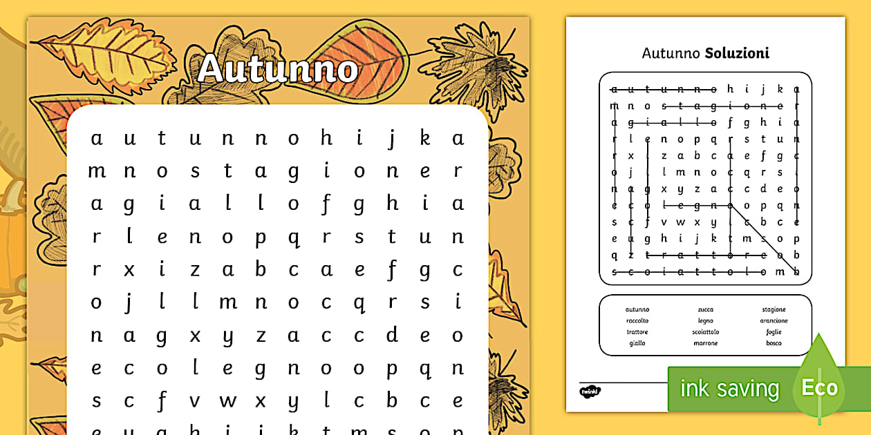 L'Autunno Parole Intrecciate (teacher made) - Twinkl