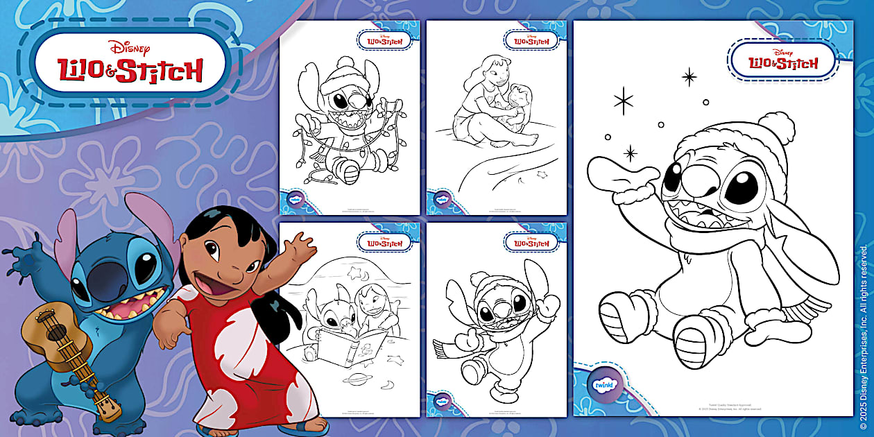 Lilo & Stitch: Christmas Colouring Sheets