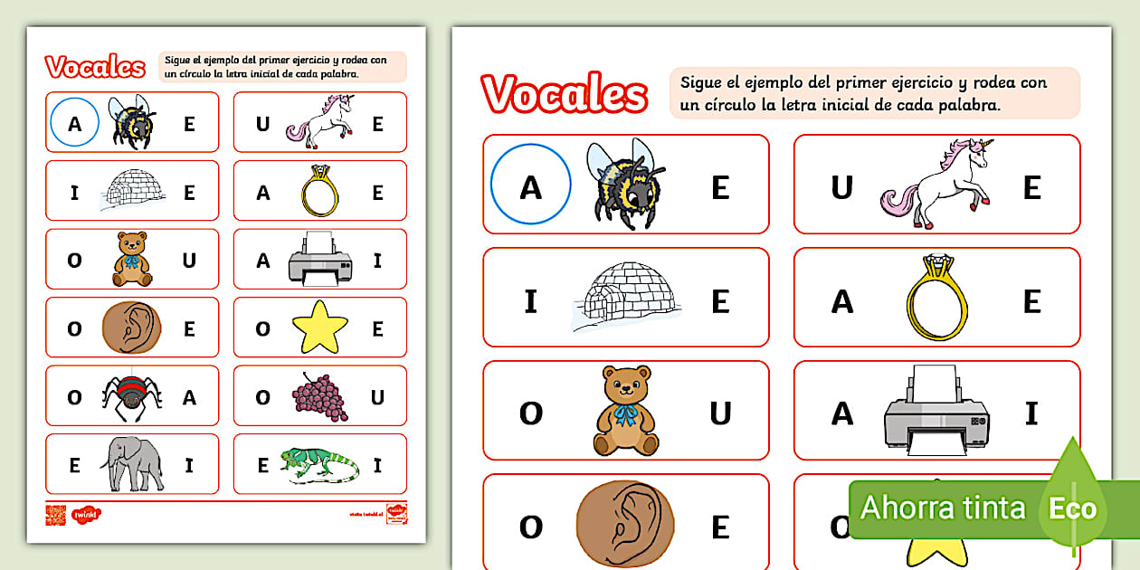 Guía de las vocales para preescolar (teacher made) - Twinkl