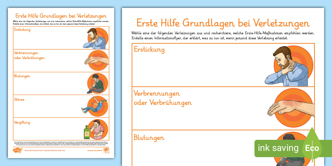 Erste-Hilfe-Grundlagen und Verhalten bei Verletzungen