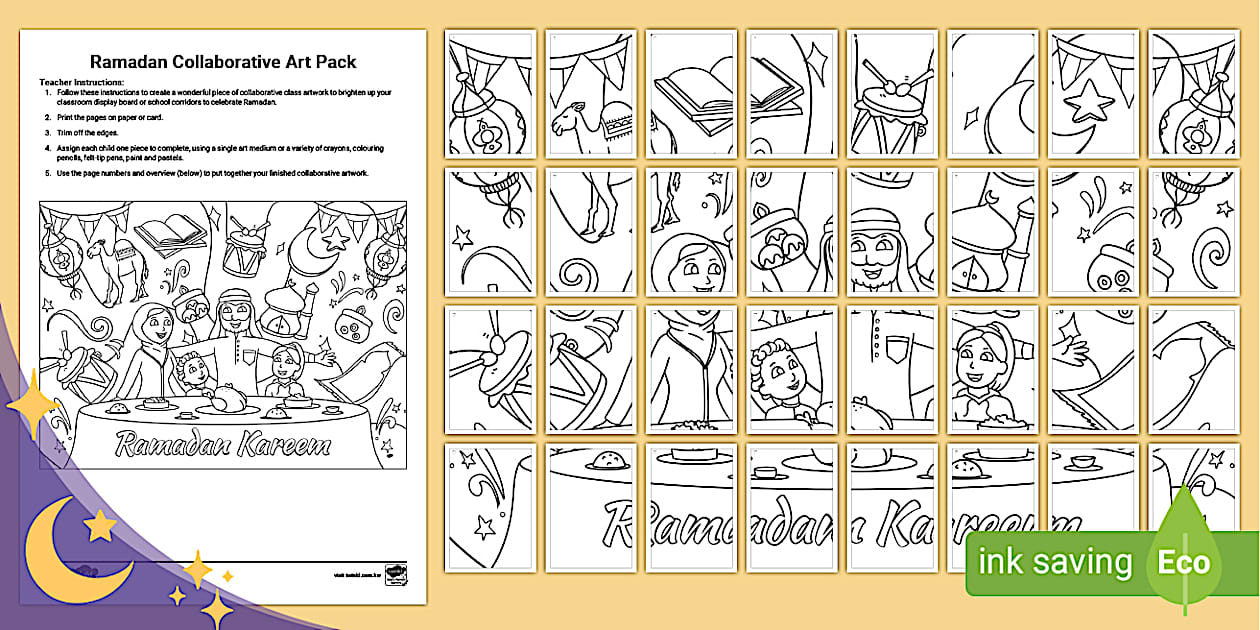 Ramadan Colouring Collaborative Art Pack (Teacher-Made)
