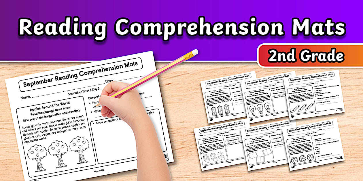 September Second Grade Daily Reading Comprehension Mats