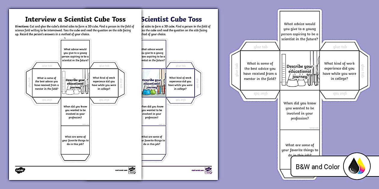 Women's Equality Day Interview Scientist Cube 6th-8th Grade