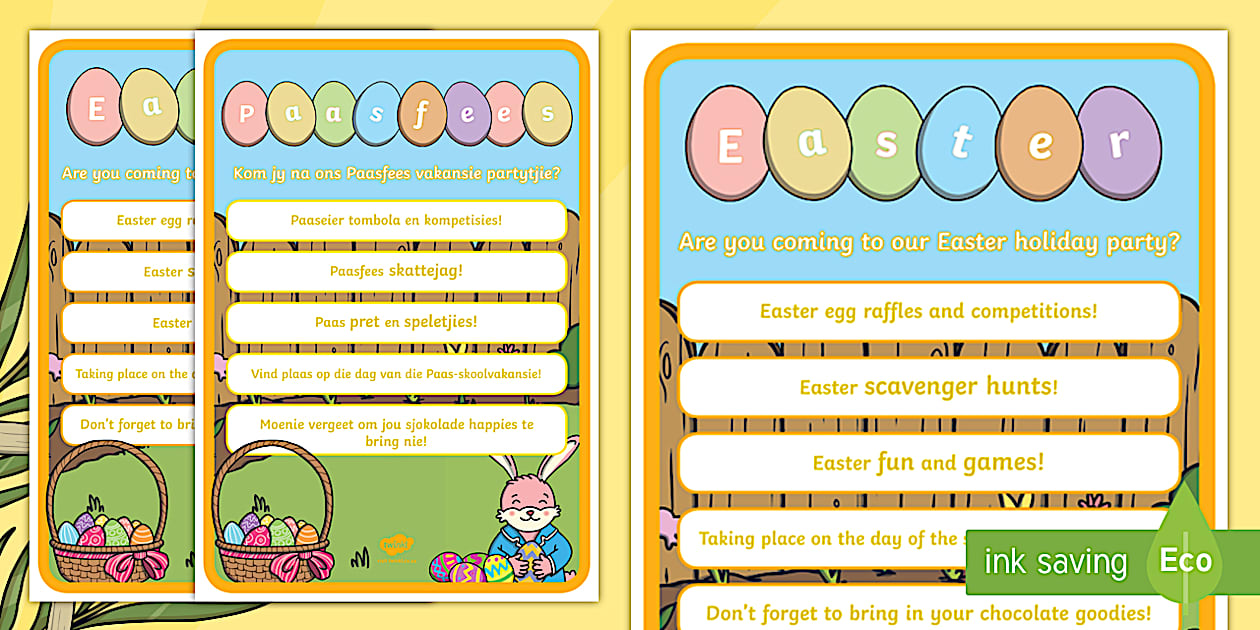 Foundation Phase Life Skills Term 1 Easter Class Party Display Poster