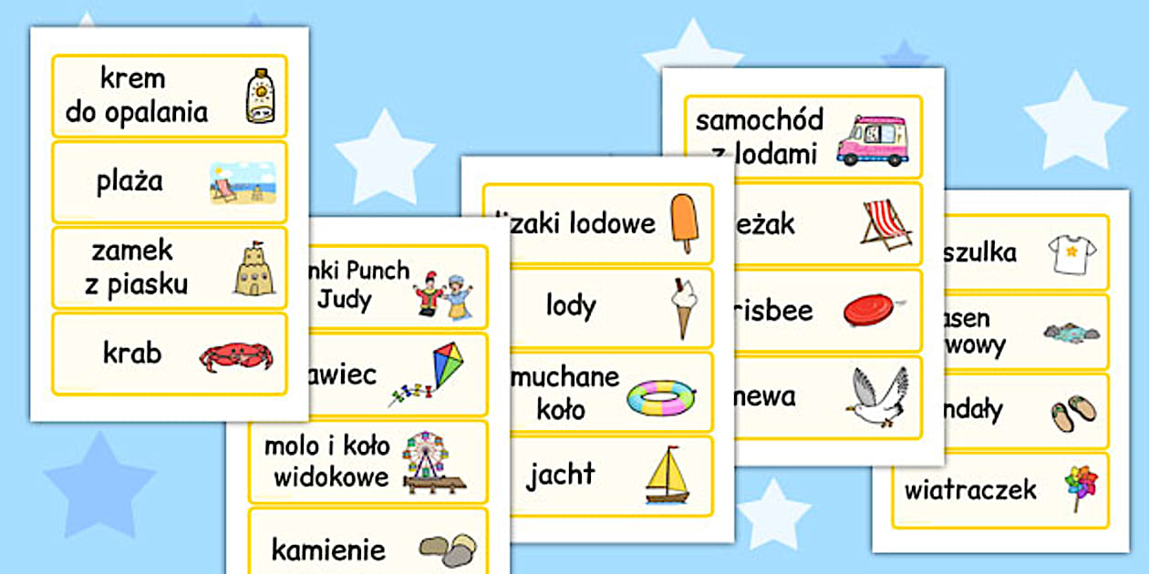 Karty ze slownictwem Wybrzez po polsku (Teacher-Made)