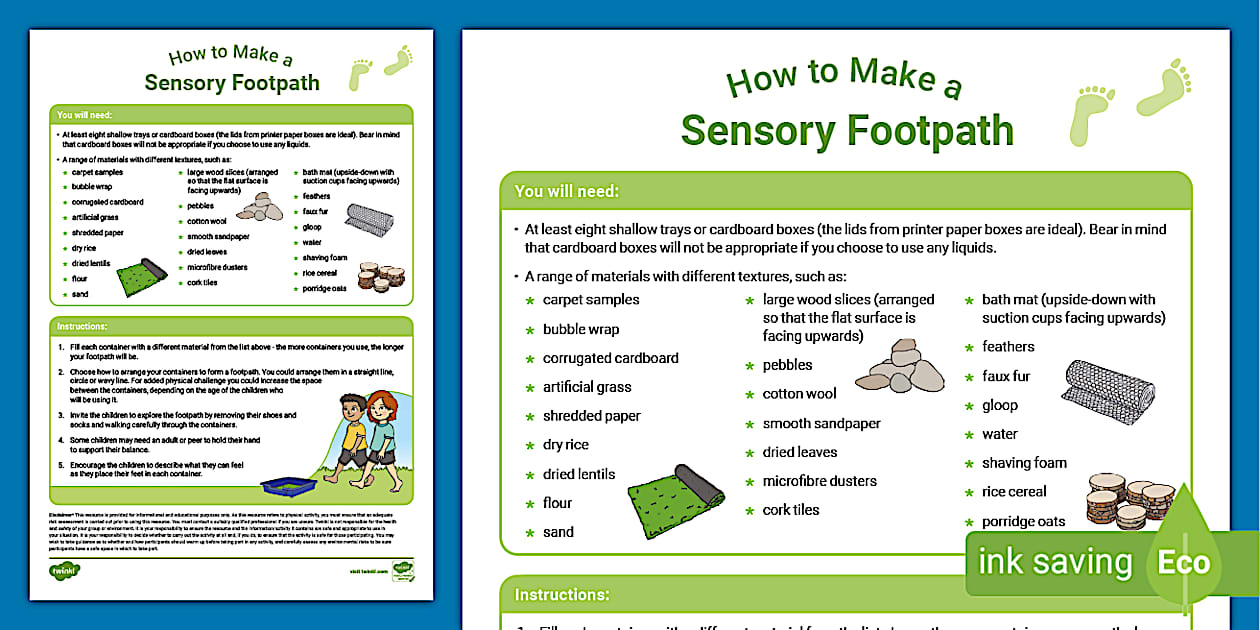 How to Make a Sensory Footpath (teacher made) - Twinkl