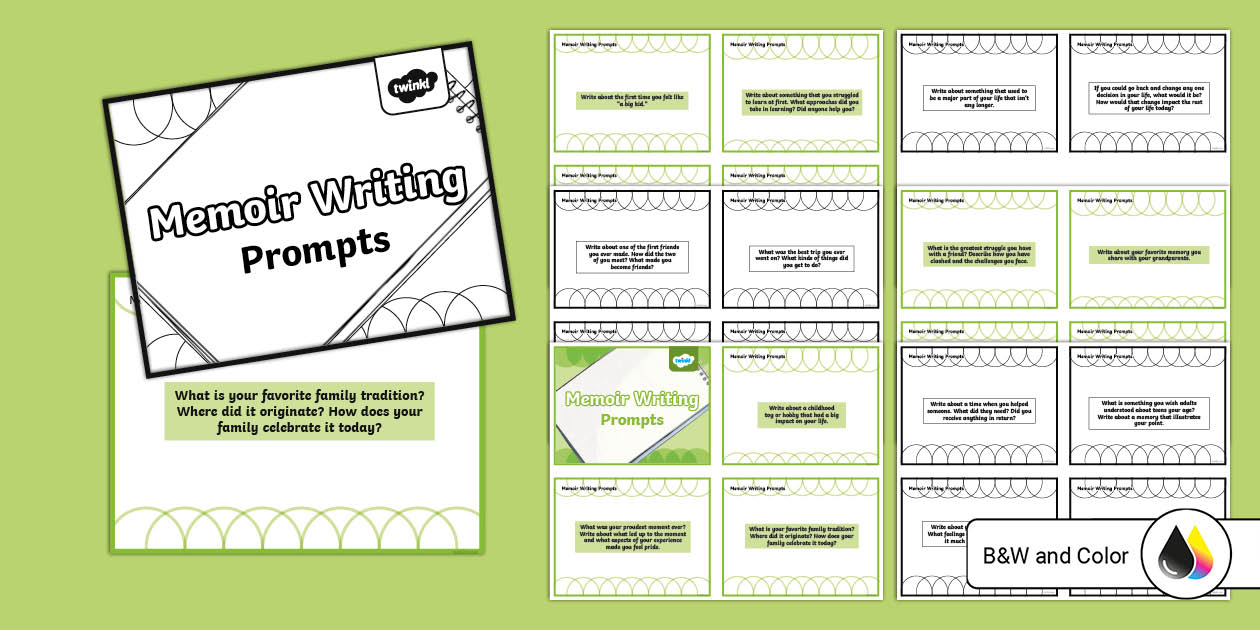 Memoir Writing Prompts Task Cards for 6th-8th Grade
