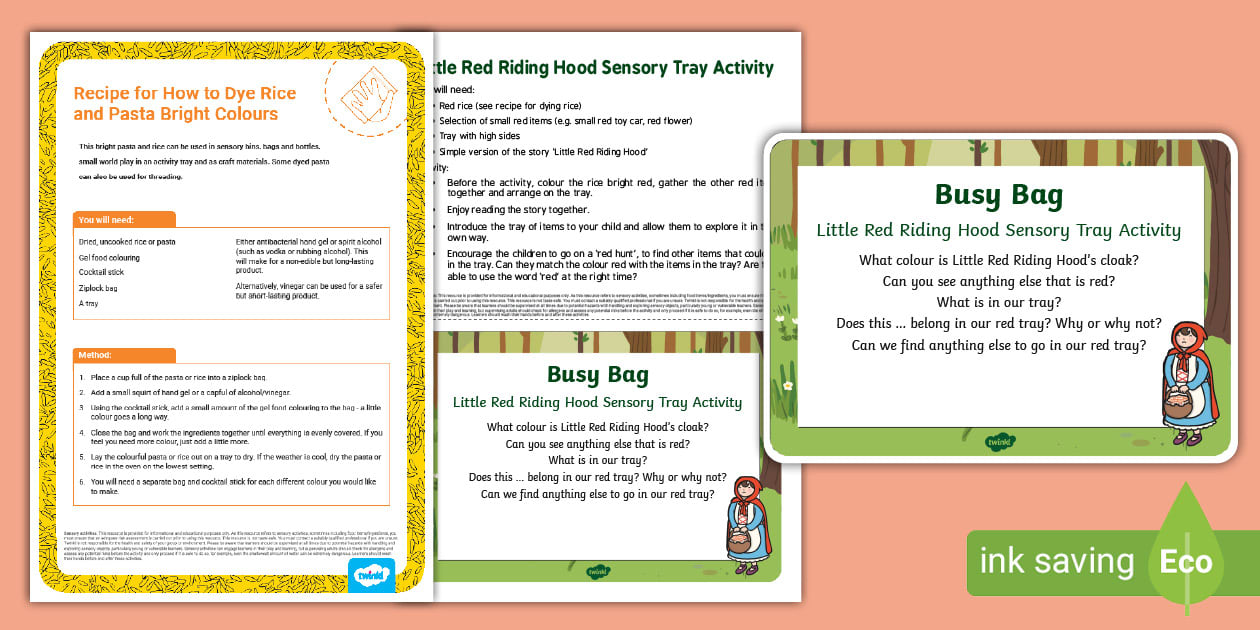 Little Red Riding Hood Sensory Tray Busy Bag Resource Pack