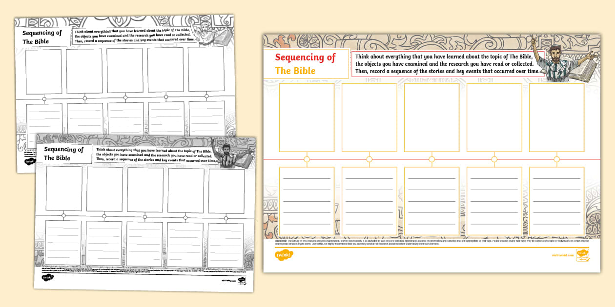 The Bible Sequencing Worksheet - Twinkl Religion - Twinkl