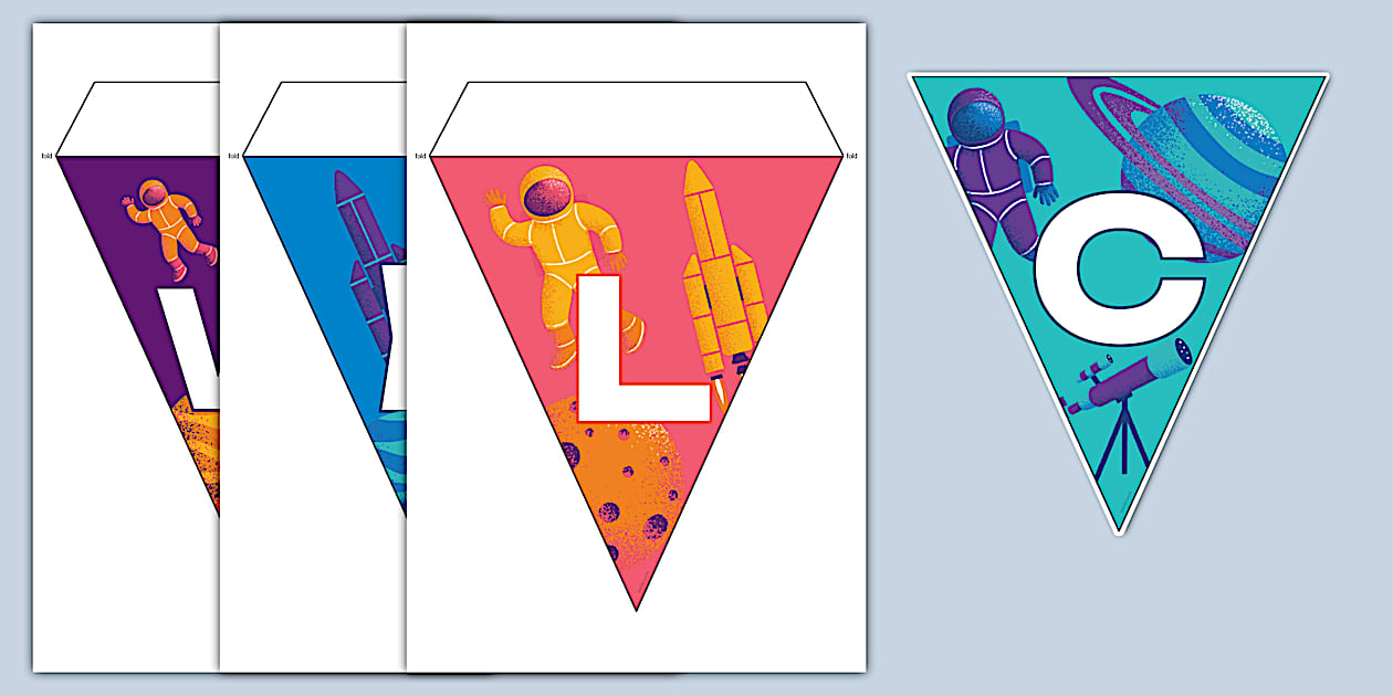 👉 Welcome to Year Two Bunting Space Themed (teacher made)