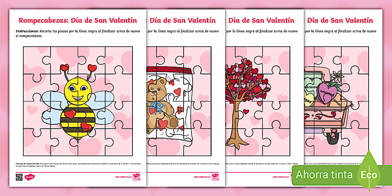 Rompecabezas: Día de San Valentín (Teacher-Made) - Twinkl