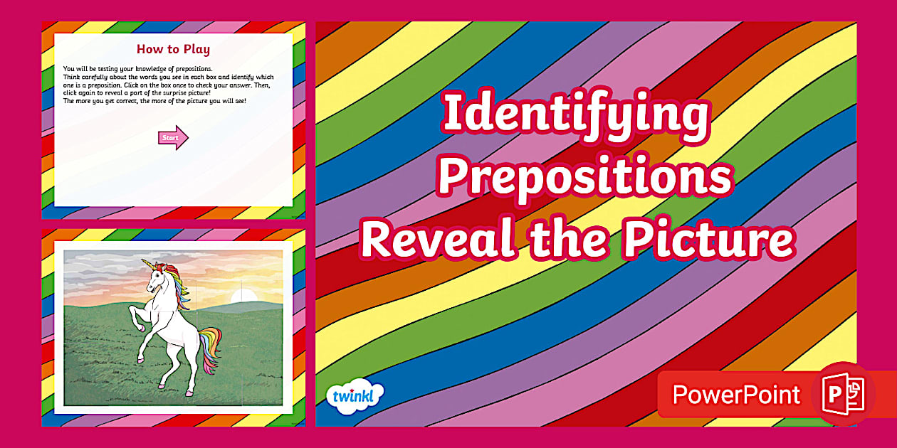 Reveal the Picture Identifying Prepositions PowerPoint Game