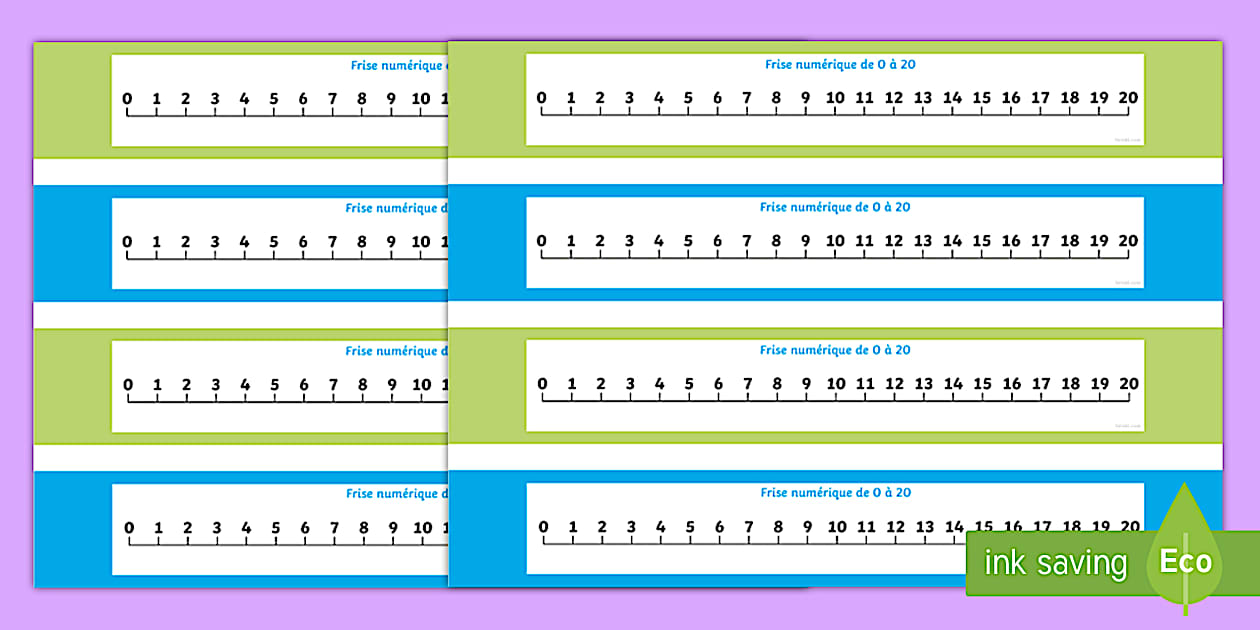 Frise numérique de 0 à 20 pour les élèves (Teacher-Made)
