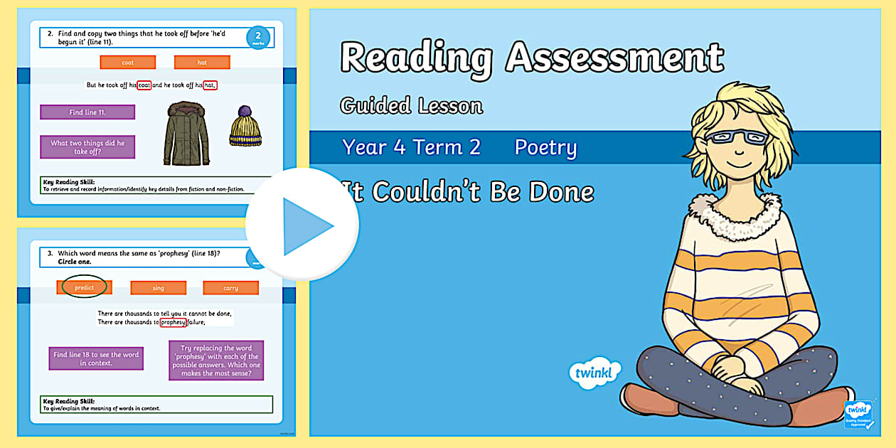 Year 4 Term 2 Poetry Reading Assessment Guided Lesson PowerPoint