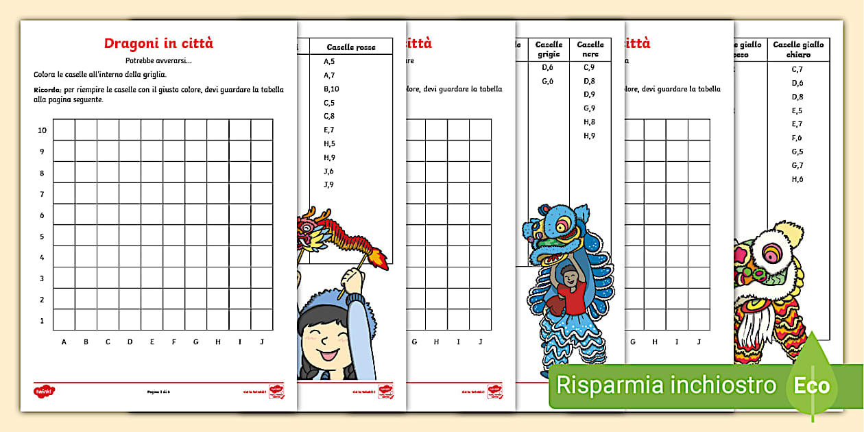 Storia Dragoni in città Esercizi di coding (teacher made)