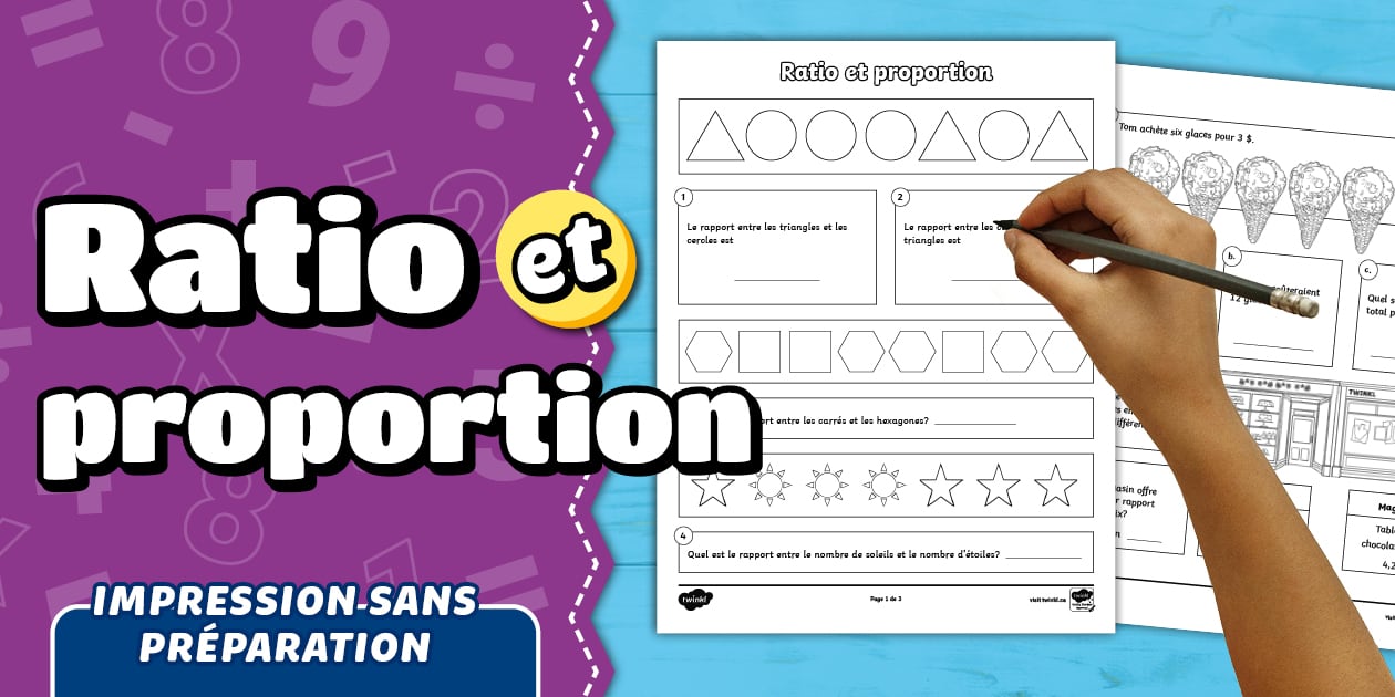 Grade Six Ratio and Proportions Worksheet French