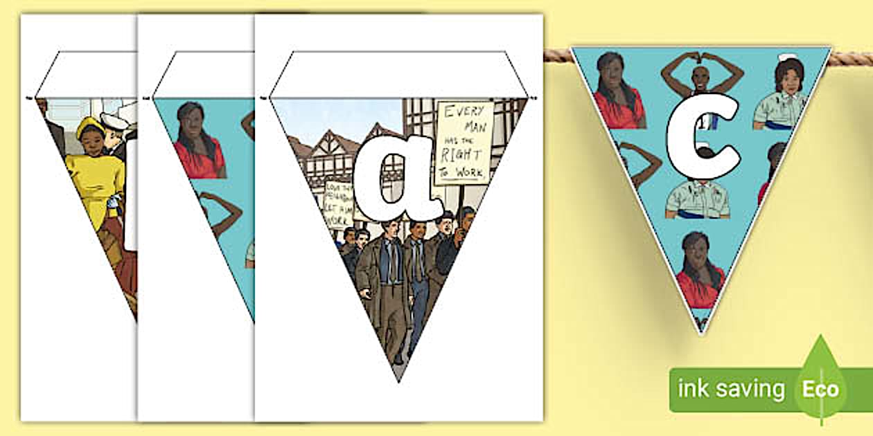 Black History Display Bunting (teacher made) - Twinkl