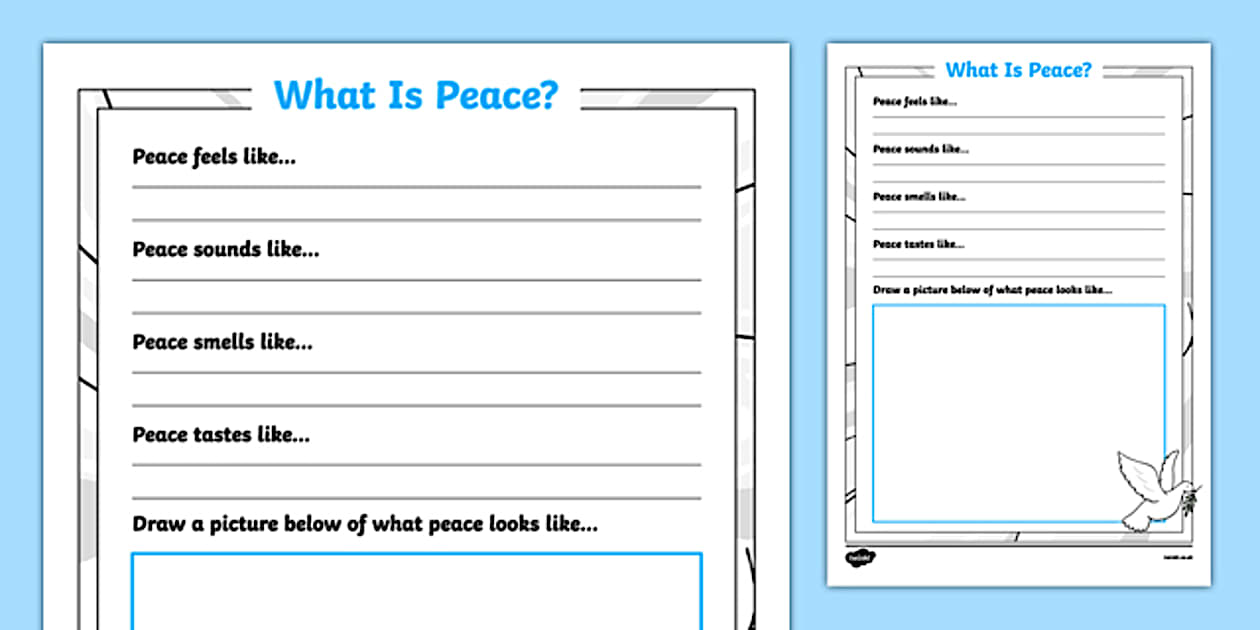 What Is Peace? Writing Frame (Hecho por educadores) - Twinkl
