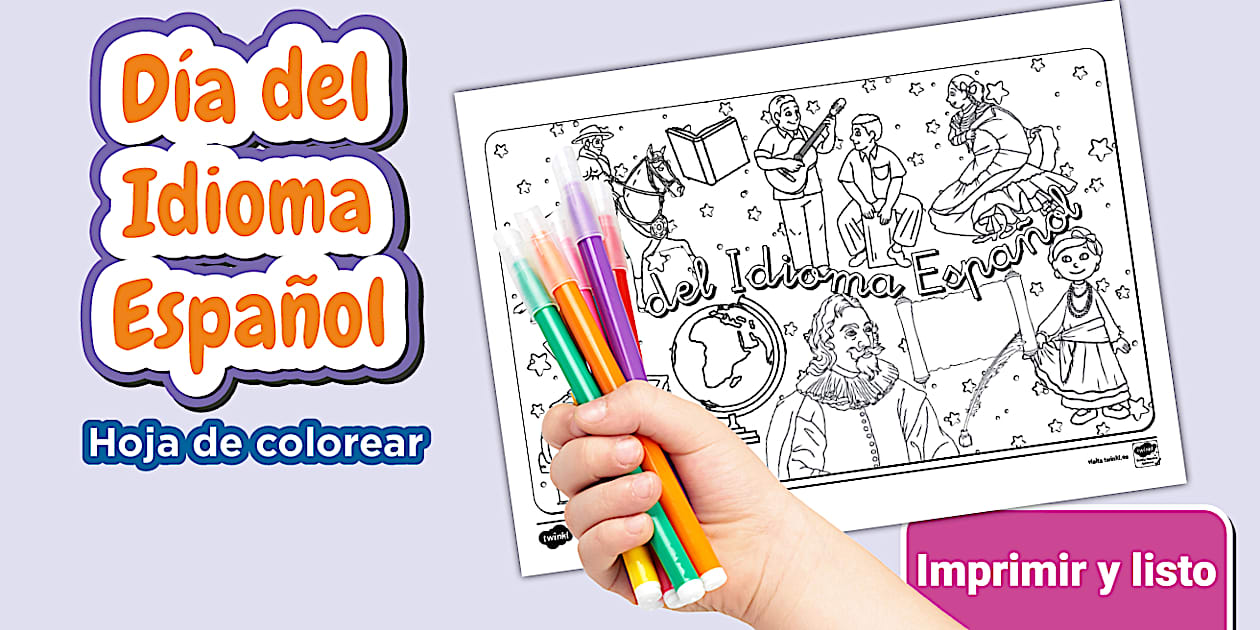 Hoja de colorear: Día del Idioma Español