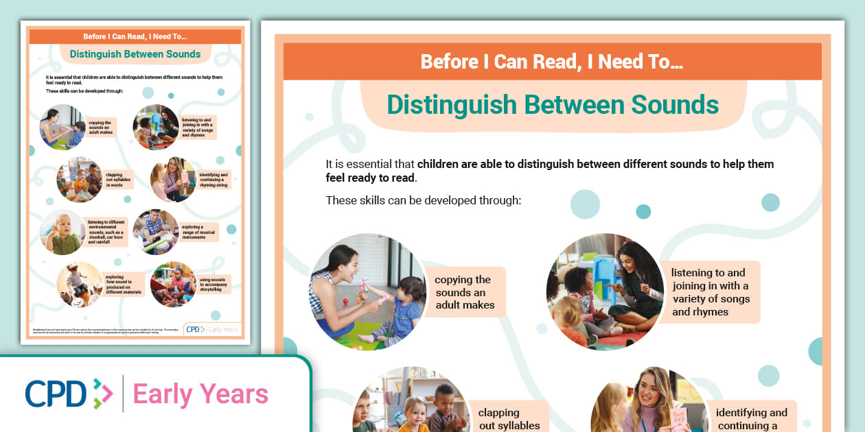 Distinguishing Between Sounds EYFS Reading CPD Poster