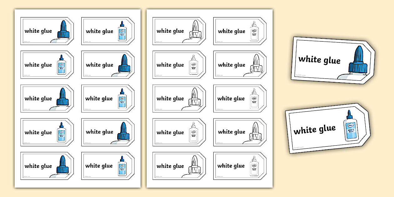 White Glue Label (teacher made) - Twinkl