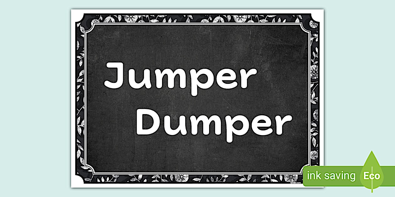 Chalkboard-Themed Jumper Dumper Display Poster - Twinkl