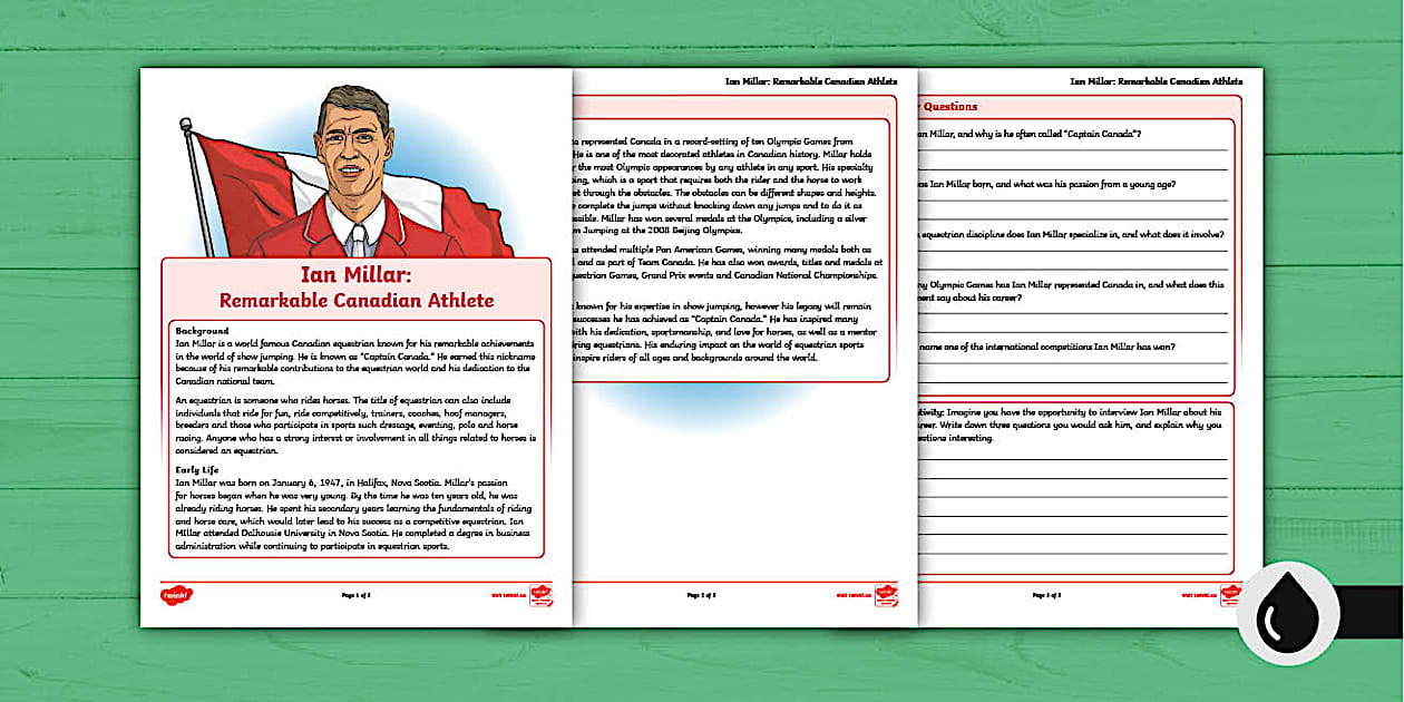 Ian Millar Remarkable Canadian Athlete Reading Comprehension