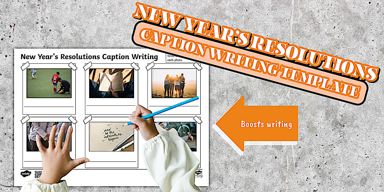New Year's Resolutions Caption Writing Template