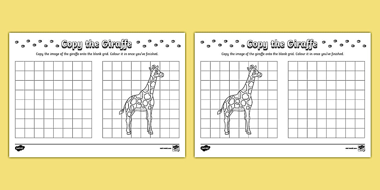 Copy the Giraffe Worksheet (teacher made) - Twinkl